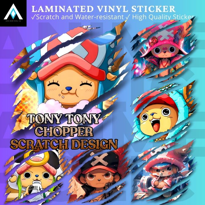 TONY TONY CHOPPER ONE PIECE SCRATCH LAMINATED VINYL STICKER ...