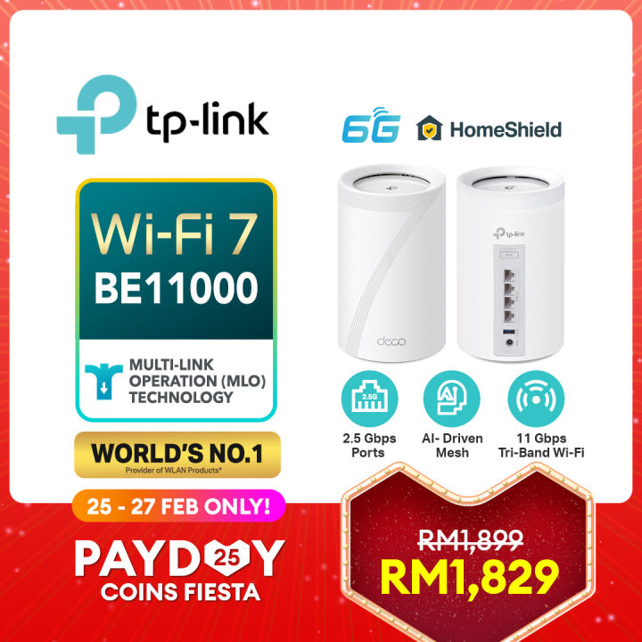 TP-Link BE11000 WiFi 7 Tri-Band Whole Home AI-Driven Mesh Wifi Router ...