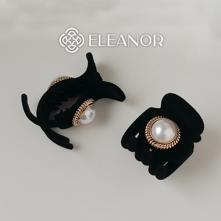Kẹp tóc nữ nhung Eleanor Accessories kẹp càng cua họa tiết hình tròn ...