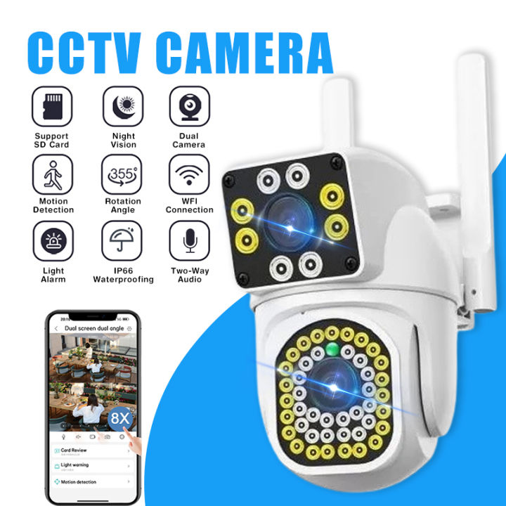 CAMVIEW V380 Pro CCTV Camera Dual Lens Outdoor 1080P HD Two-Way Audio ...