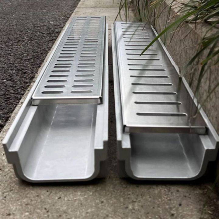 YUNAFIN Resin Drainage Gutter Single Row Grate Heavy Duty Linear Drain ...