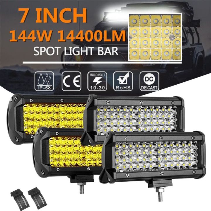 7-inch Strip Light 144W Four-row Spotlight 12v 24v Waterproof Car ...