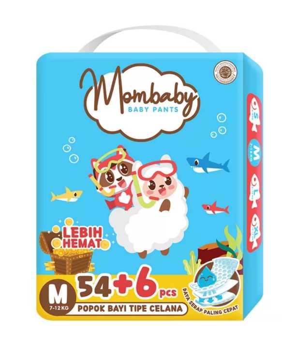 mombaby big pampers terlaris promo pampers mombaby BIG M 54+6 popok sekali pakai mom baby paling ...