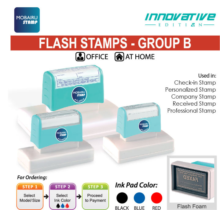 Customized Flash Stamp Pre-Ink Medium & Large Format, Company & QC used ...