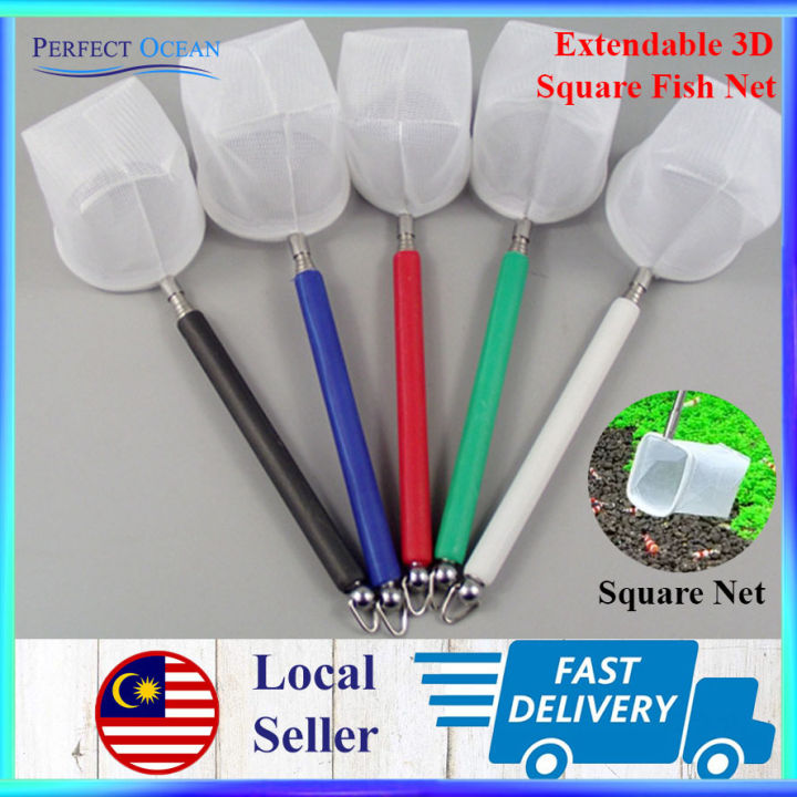 Extendable 3D Fish Net Square for Betta, Shrimp, Guppy, Sauk Jaring ...