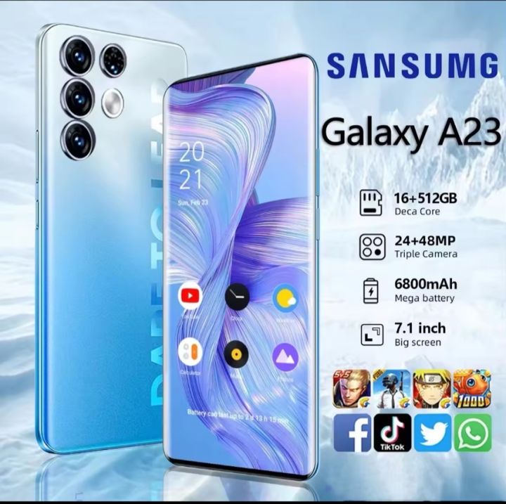 【สินค้าขายดี】โทรศัพท์มือถือต้นฉบับ Android A23รองรับ4-5G หน้าจอ7.1 นิ้ว ...