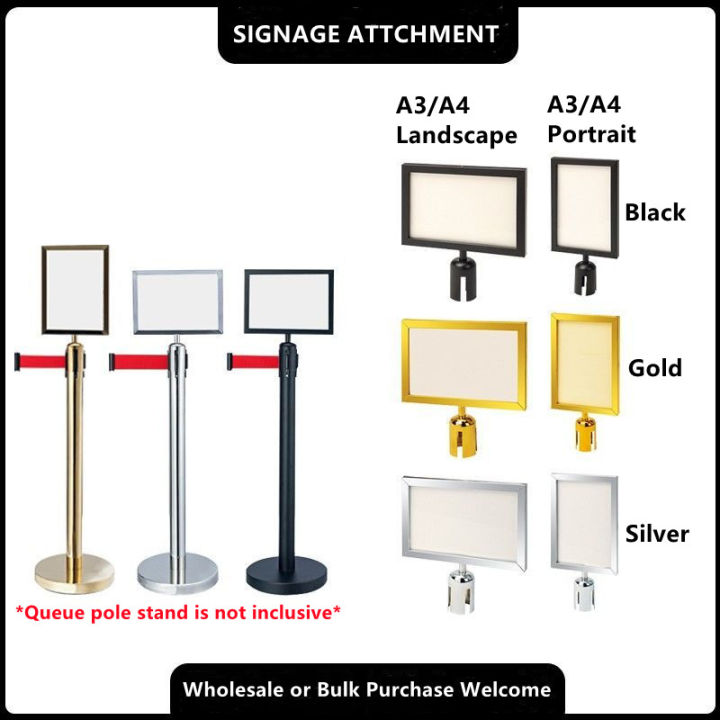 Queue Pole Signage Portrait/Landscape A3/A4 | Lazada Singapore