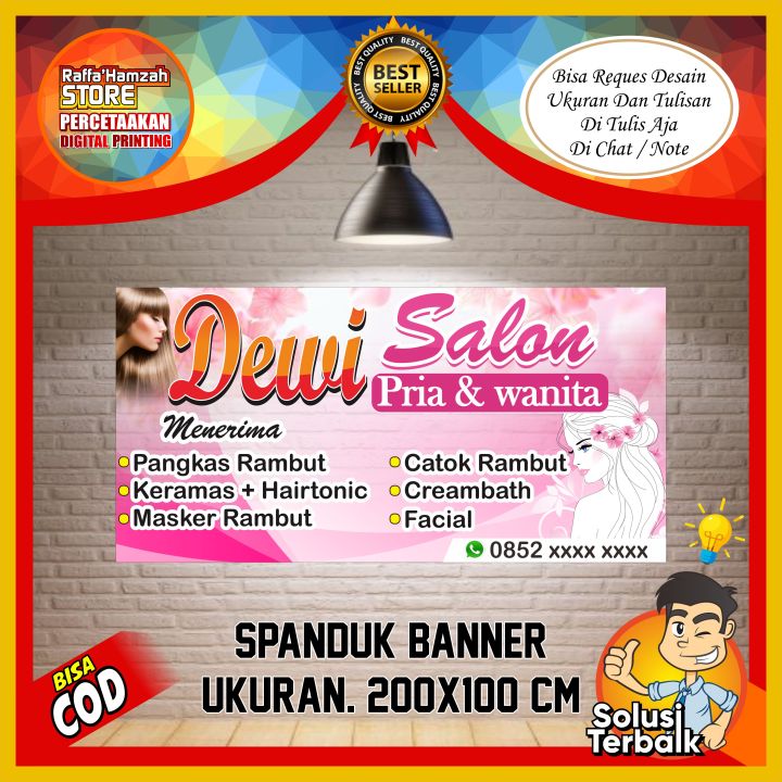 spanduk banner backdrop salon custome / spanduk salon / baner salon ...