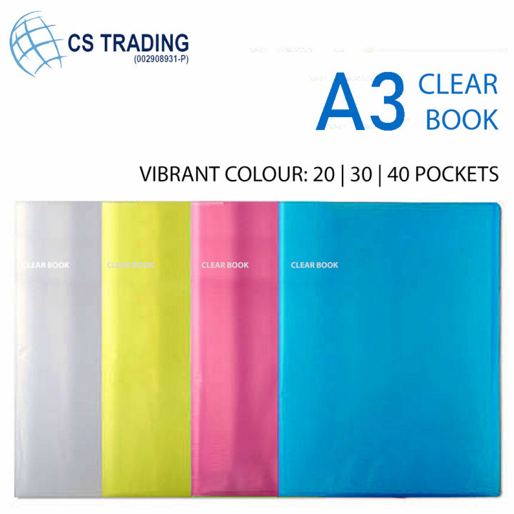 A3 20 / 30 / 40 Pocket Clear Book , Clear Holder , Display Book ...