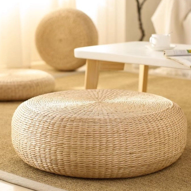 Zen Style Muji Handmade Straw Woven Tatami Cushion Floor Pouf Ottoman ...