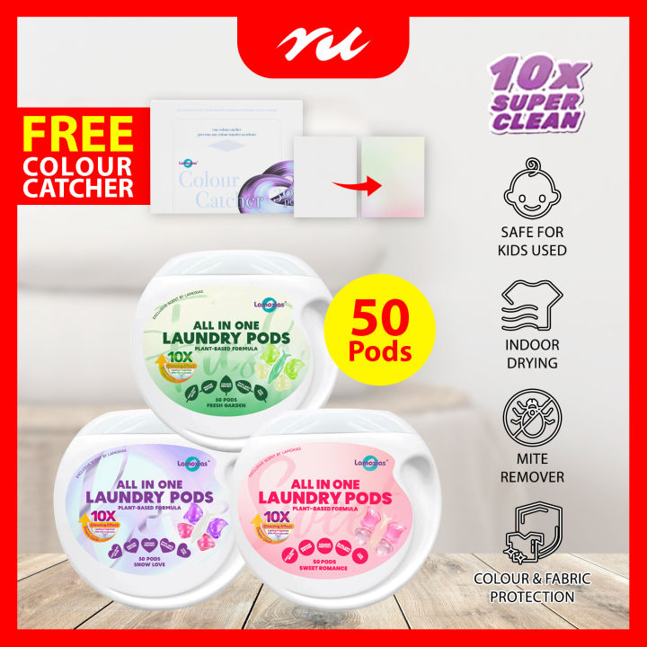 LAMOXIAS 5-in-1 Laundry Pods | 50 Pods | Halal Certified | Plant-Based | 3 Scents | Local Brand ...