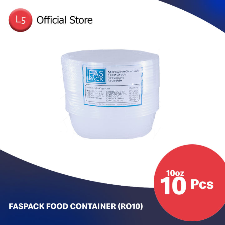 Faspack Microwavable Round Food Container RO10 10pcs | Lazada PH