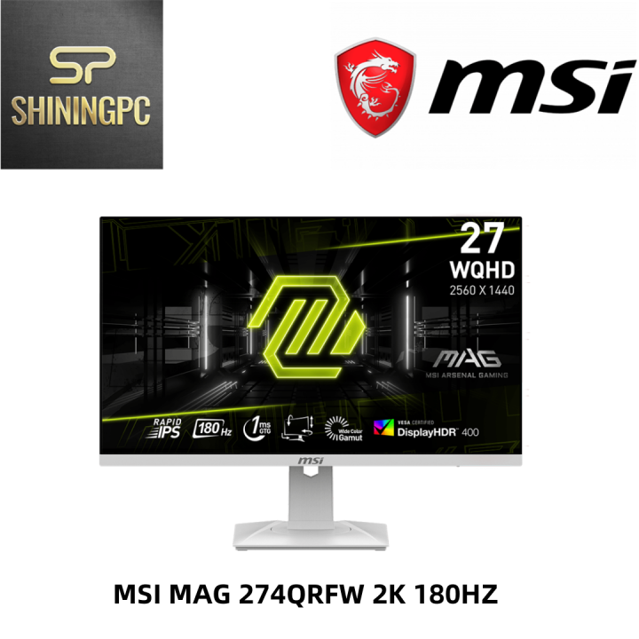 MSI MAG 274QRFW 27-Inch 2K 180HZ QHD White Color Gaming Monitor ...