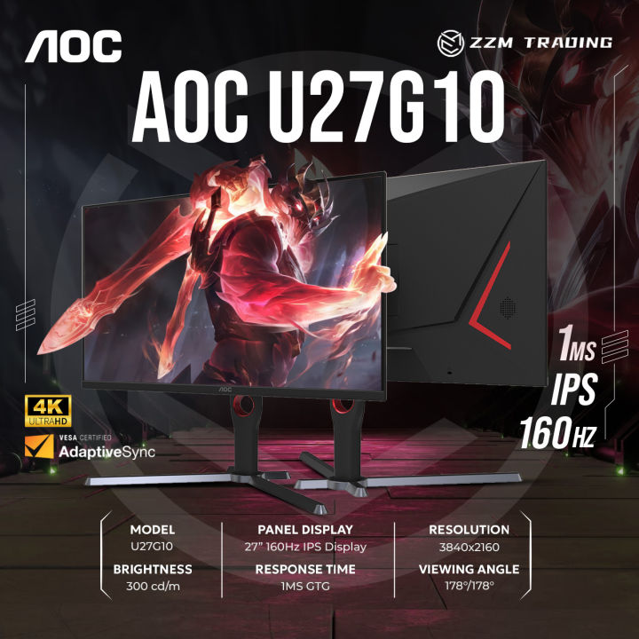 AOC U27G10 27” 160Hz IPS Display 4K (3840x2160) 1ms GTG ZZM Trading ...
