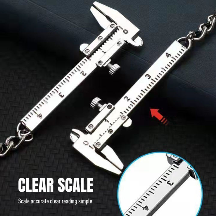 【High Quality】Portable Mini Caliper Tool Key Ring Alloy Vernier Caliper ...