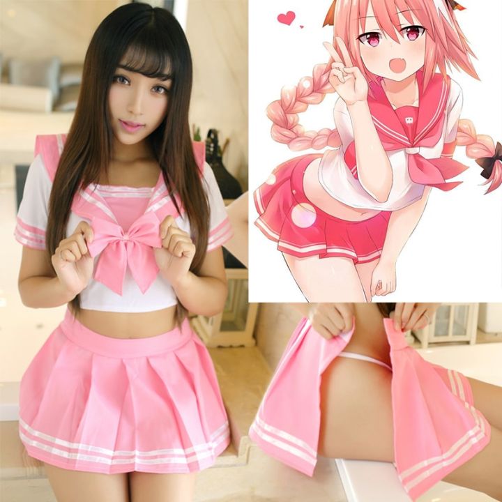 Fate/Grand Order Fate Apocrypha Rider Astolfo Cosplay JK School Uniform Sailor Suit Women Fancy ...