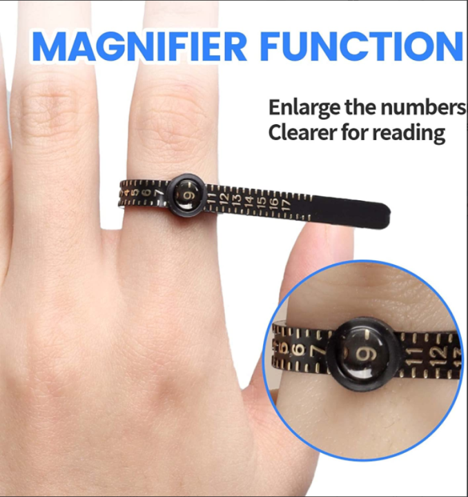 US Ring Sizer Measuring Tool Finger Size Gauge with Digital Magnifying ...