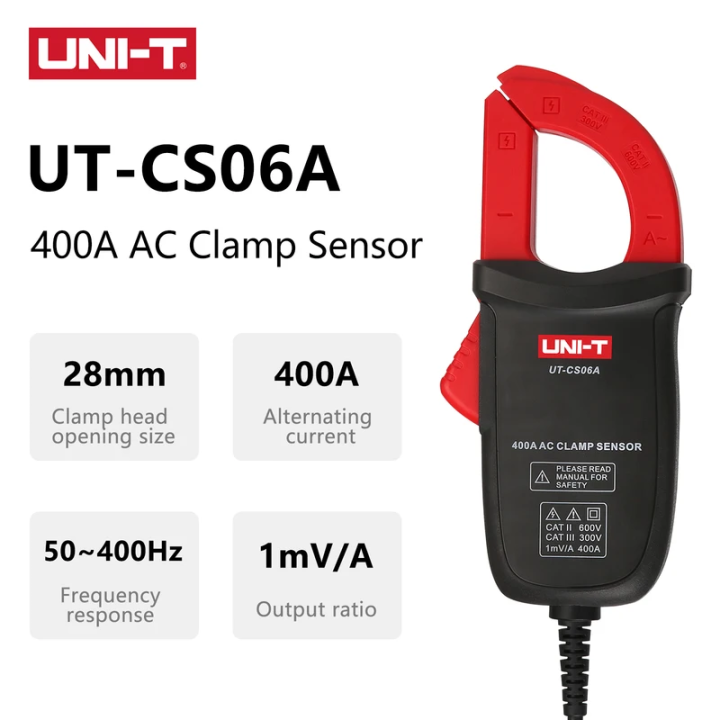 UNI-T UT-CS06A 400A AC Current Clamp Sensor; Multimeter Sensor For ...