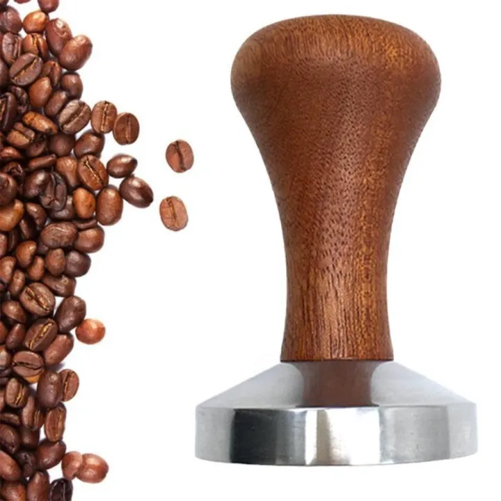PIKASHOPWEN Tay cầm bằng gỗ màu đen Dụng cụ nén cà phê Espresso bằng gỗ ...