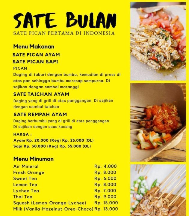 CETAK DAFTAR MENU SATE AYAM SATE TAICHAN SATE TAHU SATE KAMBING NISA ...