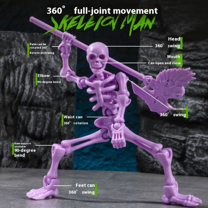 Fully Articulated Skeleton Man Model, Poseable Jointed Figurine for ...