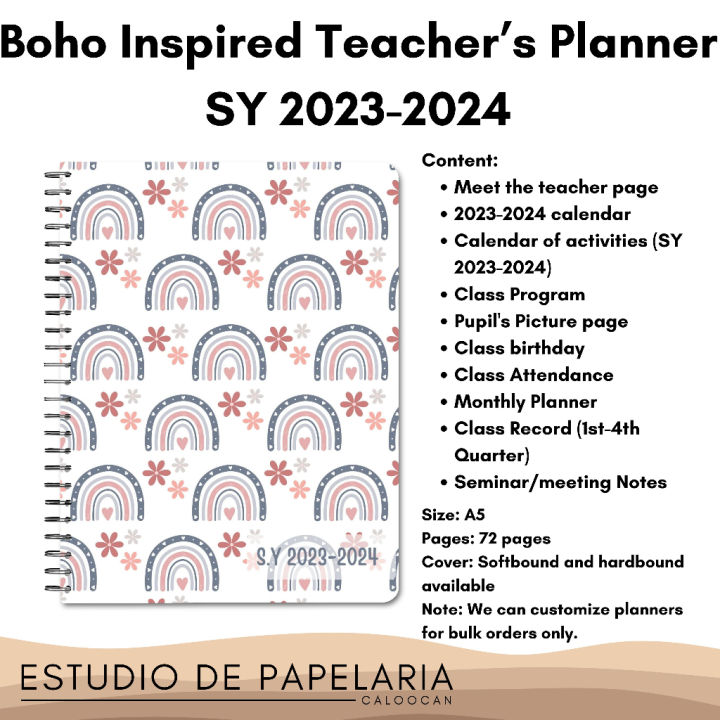 ESTUDIO | Boho Inspired Teacher Planner SY 2025-2026 | Lazada PH