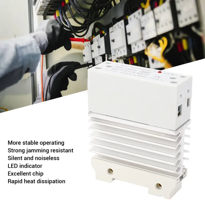Rail Mount Solid State Relay Single Phase AC Control SSR Module 70 ...