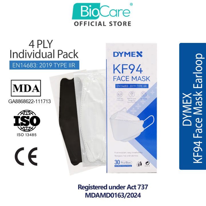 (MDA Approved) DYMEX KF94 Medical Face Mask (Individual Pack) 30 Pcs ...