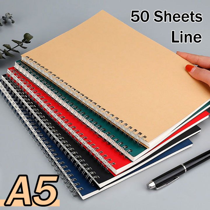 Hami A5 Spiral Notebook 50 Sheets Kraft Paper Cover Spring Notebook ...