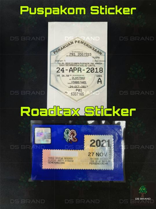 Roadtax Sticker / Puspakom Sticker / Pelekat Cermin Cukai Jalan ...