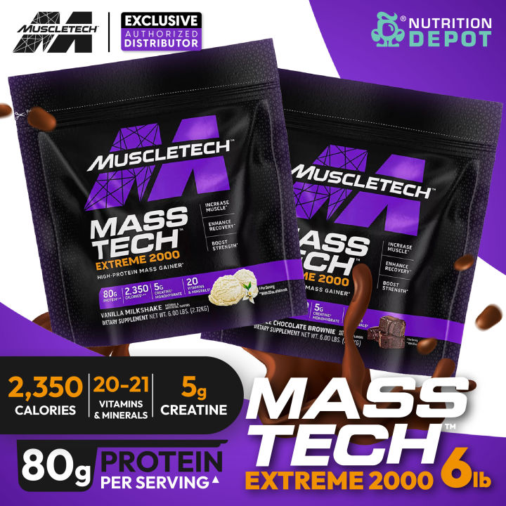 Muscletech Mass Tech Extreme 2000 - 6lb เวย์โปรตีนเพิ่มน้ำหนัก (Weight ...
