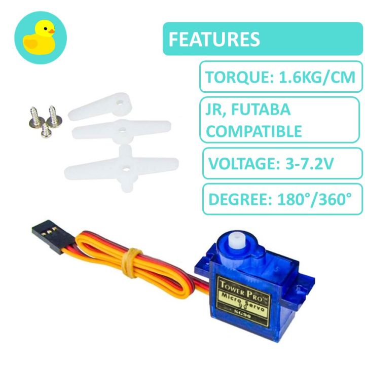SG90 Micro Servo Motor 180 / 360 degree | Lazada