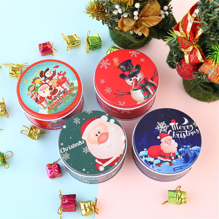 Gift Packaging Can Round Storage Jars Christmas Storage Boxes Tinning ...