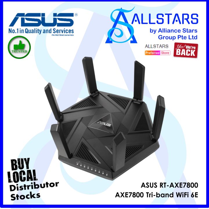 (ALLSTARS: We Are Back) ASUS RT-AXE7800 WiFi6E Wireless AXE7800 Tri ...