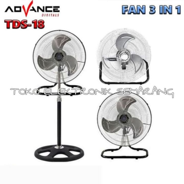 KIPAS ANGIN BESI BESAR ADVANCE TDS 18 3IN1 18 INCH STANDING BERDIRI ...