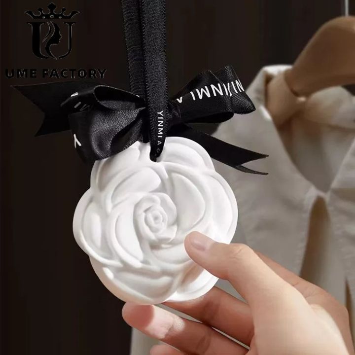 Hanging Camellia Plaster Wardrobe Aromatherapy Car Pendant Natural ...