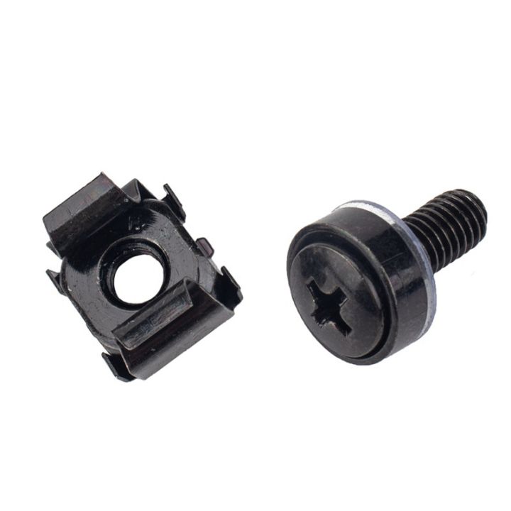 (AHXG) 50Pcs M5 12mm Nuts and Screw Screw with Cage Nuts Black for ...