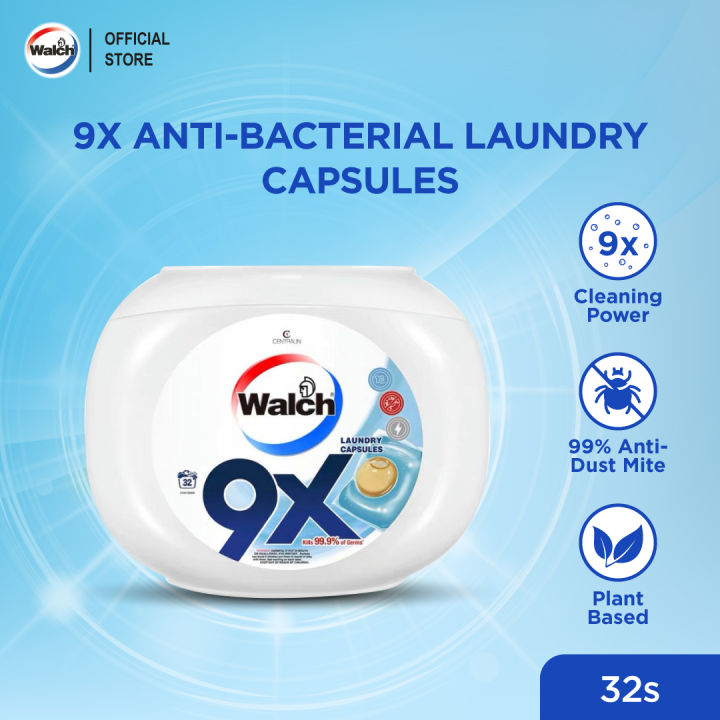 Walch 9X Antibacterial Laundry Capsules 12g x 32pcs | Lazada