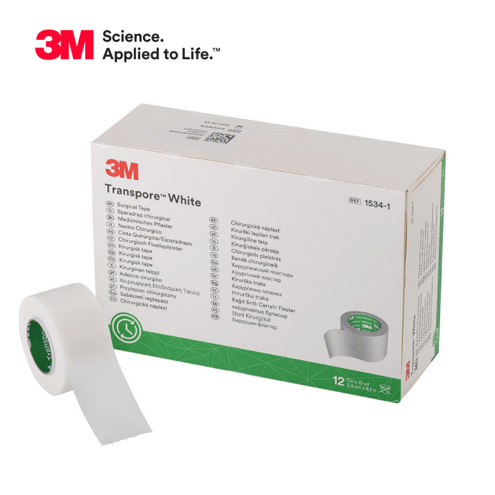 3M Transpore White Surgical Tape 1 Inch x 10 yds 1534-1 | Lazada