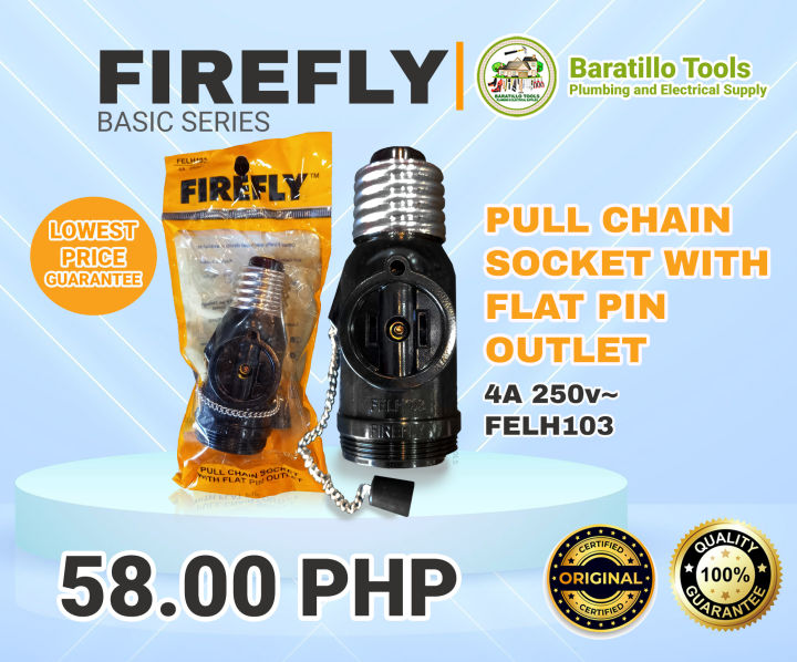 Firefly Pull Chain Socket w/ 2 Flat Pin FELH103 | Lazada PH