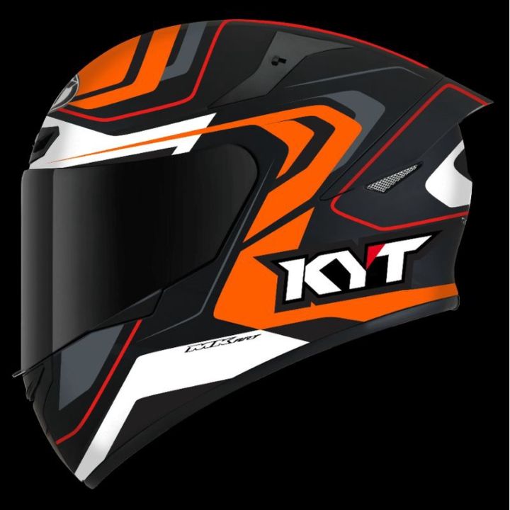 KYT TT-Course Overtech Black/Orange Helmet bundled with DRI+ KYT ...