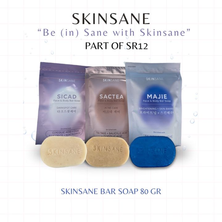 SKINSANE BAR-SOAP MAJIE, SACTEA, SICAD SABUN WAJAH DAN TUBUH, VIRALL ...