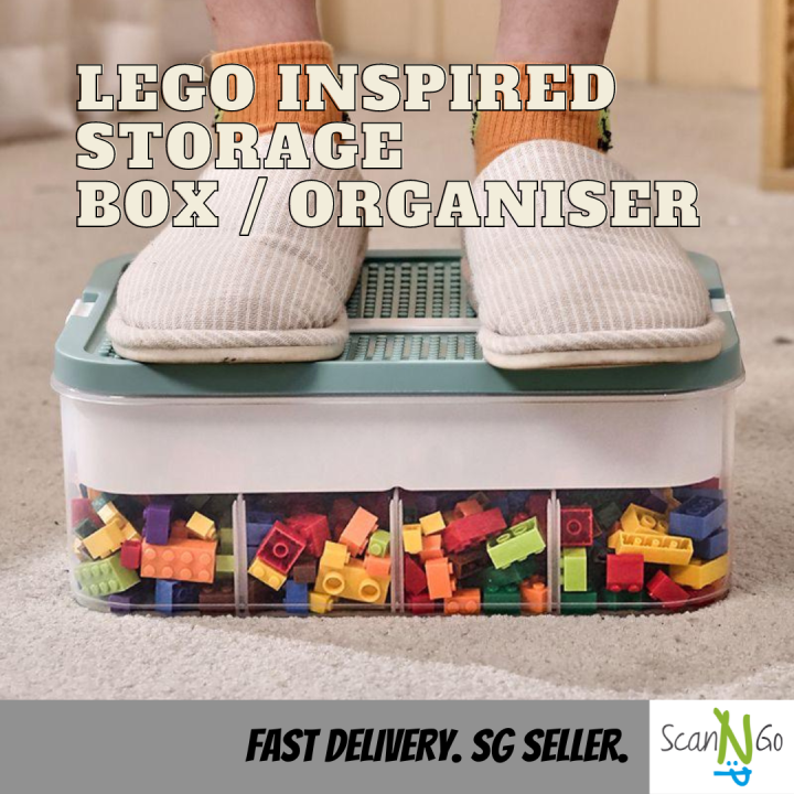LEGO Inspired STORAGE BOX For Toys Organiser Stackable Transparent ...