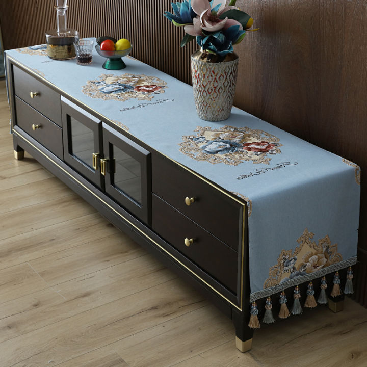 European TV cabinet tablecloth cover rectangular coffee table ...