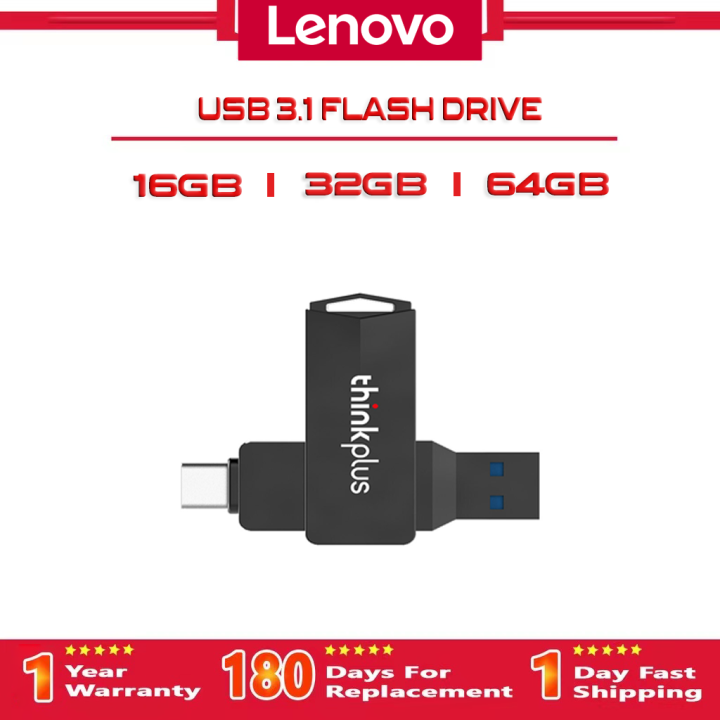 Lenovo MU251 16G | 32G | USB 3.1 Flash Drive Dual Port USB-A + TYPE-C ...