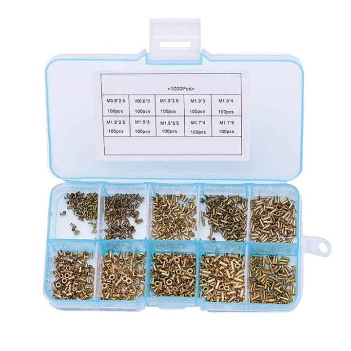 1000PCS Hollow Rivets Grommets Circuit Board PCB Nails Kit (M0.9 M1.3 ...