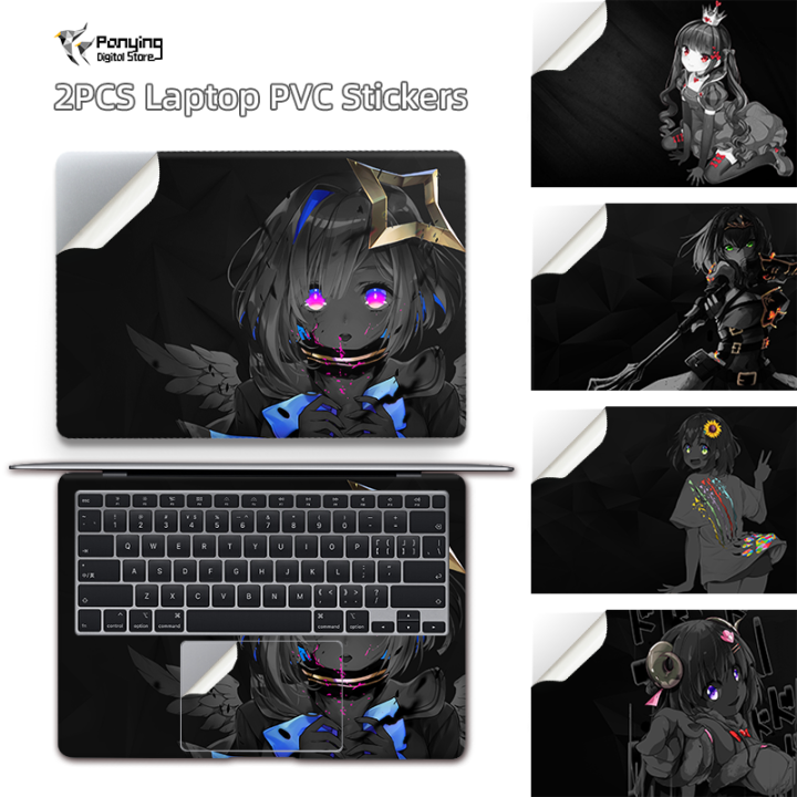 Double Sided Genshin Anime Black Series DIY Laptop Skin Laptop Sticker ...