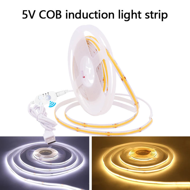 5V COB LED Motion Sensor Strip Light Adjustable light and time | Lazada