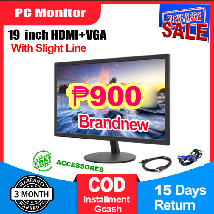 【Brand New】 19inch LED Monitor PC Monitor Computer Monitor 60hz 1080P ...