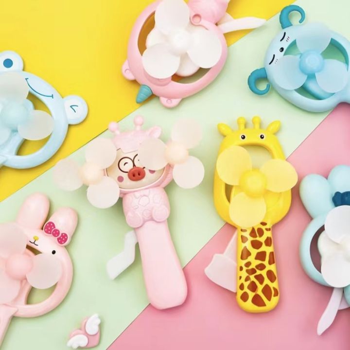 Mini hand fan manual press fan cartoons mini fan toy for kids pocket ...